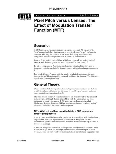 Modulation Transfer Function Pdf Optical Resolution Camera