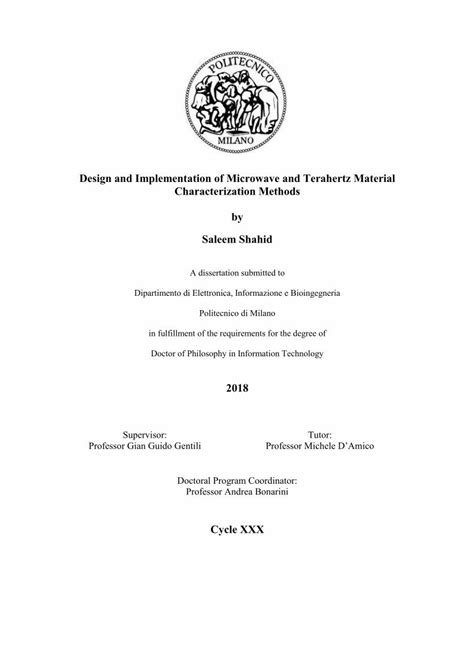 Pdf Design And Implementation Of Microwave And Terahertz