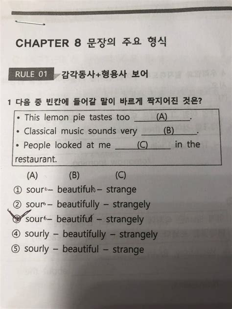 감각동사 형용사 보어 지식in