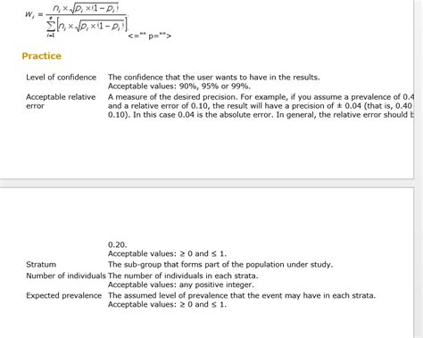 Stratified Sampling Size Calculation