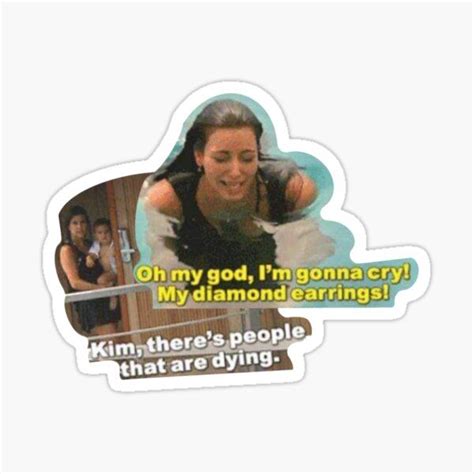 Kim Kardashian Diamond Earrings Sticker For Sale By STICKY BY SD Stickers Kim Kim Kardashian