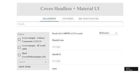 Coveo Headless Codesandbox