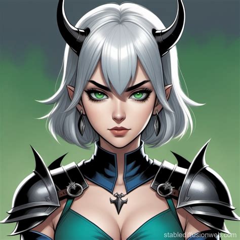 Armor Clad Assassin With Demon Horns Stable Diffusion Online