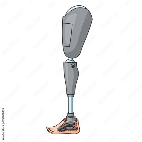 Human Leg Prosthesis Diagram Schematic Vector Illustration Medical
