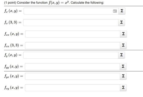 Solved 1 Point Consider The Function F X Y Xy Calculate