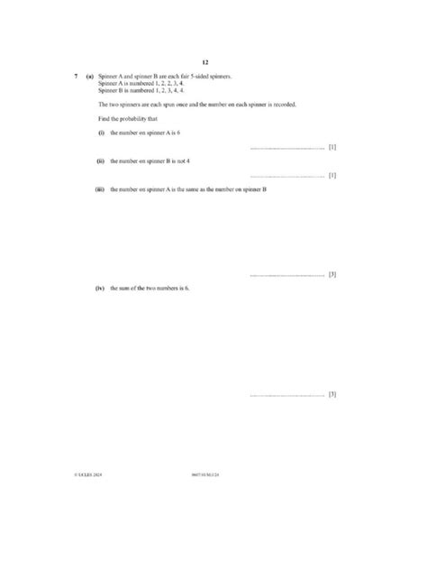 Probability Igcse Past Paper 2 Pdf