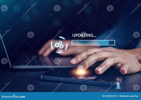 Update Software System In Computer Man Using Smartphone Upgrade