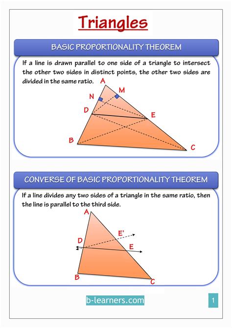 Thales Theorem Of Basic Proportionality Theorem