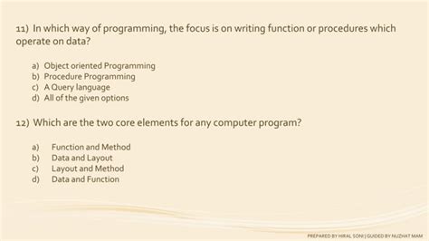 Std 12 Computer Chapter 6 Object Oriented Concept Important Mcqs Pptx