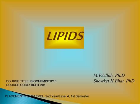PPT LIPIDS PowerPoint Presentation Free Download ID