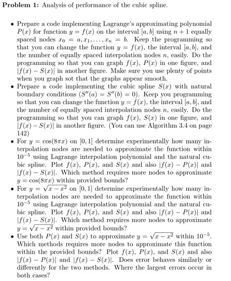Solved Coding Project In Numerical Analysis If Anything Chegg Com