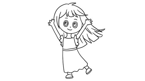 女孩长发简笔画 天奇教育