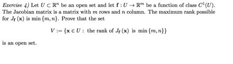 let u subset of r n be an open set and let f u