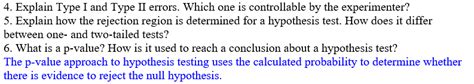 solved 4 explain type i and type ii errors which one is