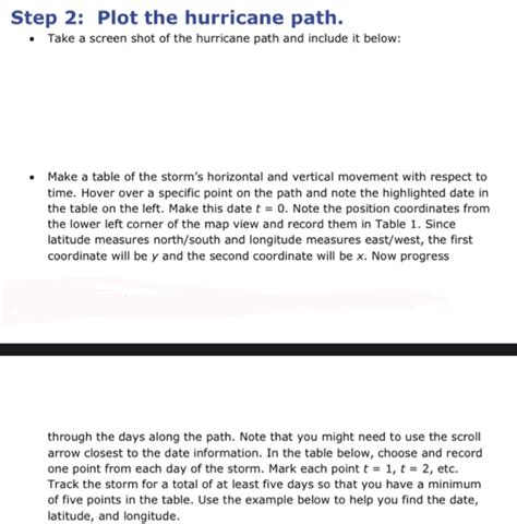 Storm Tracker Portfolio Worksheet Precalculus