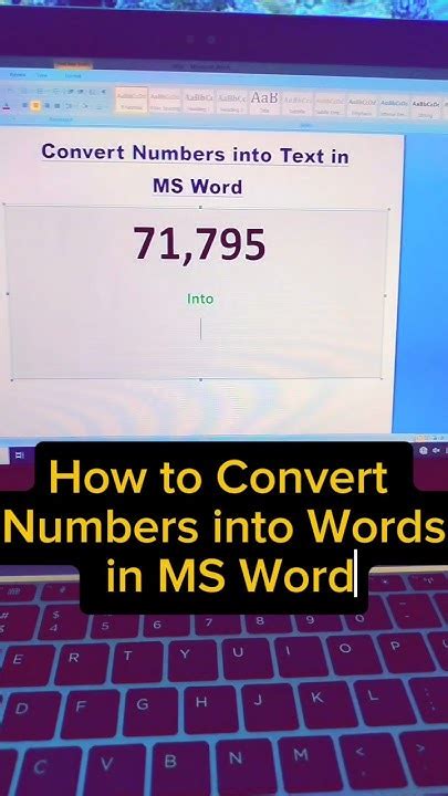 How To Convert Numbers Into Text In Ms Word Excelworld Msword Exceltips Exceltricks
