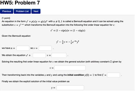 solved an equation in the form y p x y q x yn y p x y q x y