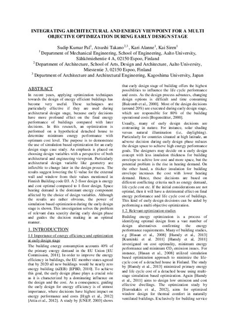 Pdf Integrating Architectural And Energy View Point For A Multi