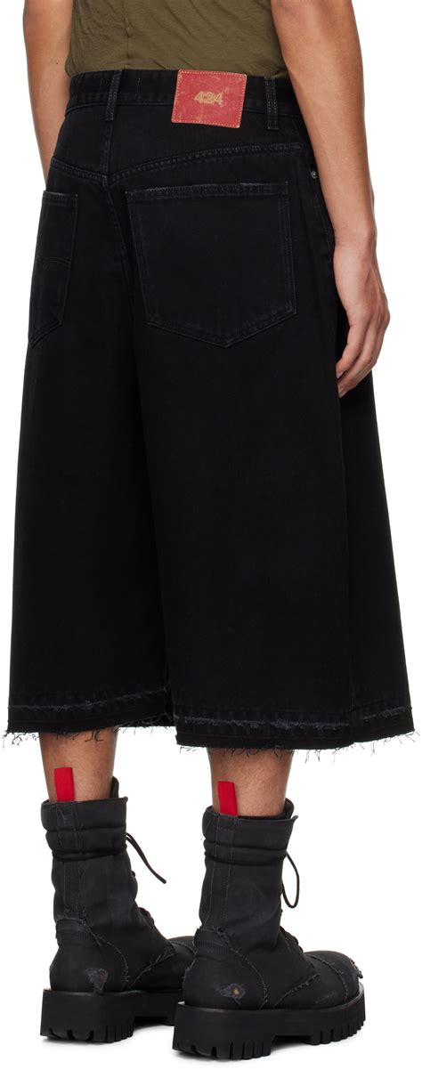 424 Black Big Daddy Denim Shorts 424