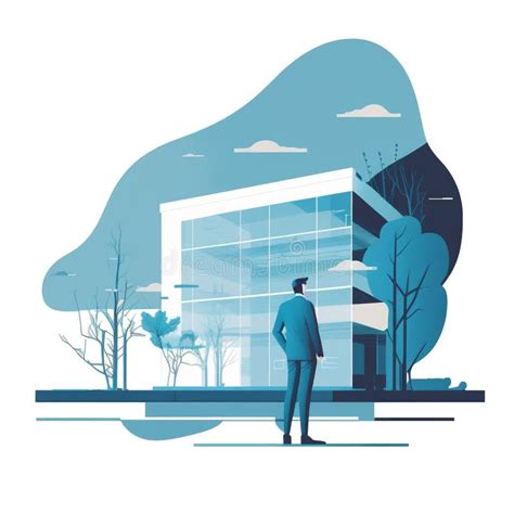 Architect Designing Buildings In Colorful Ui Ux Style With Generative AI Stock Illustration