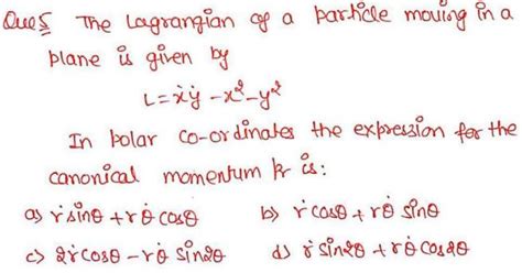 [solved] the lagrangian of a particle moving in a solutioninn