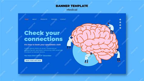 평면 디자인 의료 방문 페이지 템플릿 무료 Psd 파일