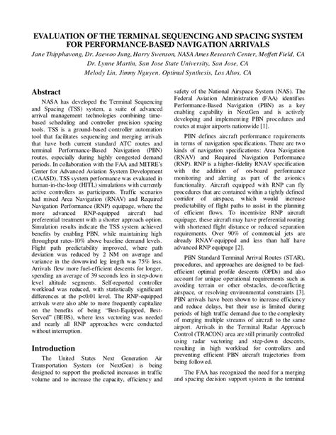 Pdf Evaluation Of The Terminal Sequencing And Spacing System For