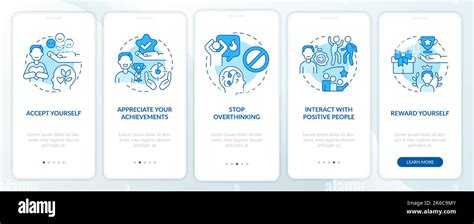 Dealing With Confidence Lack Blue Onboarding Mobile App Screen Stock Vector Image And Art Alamy