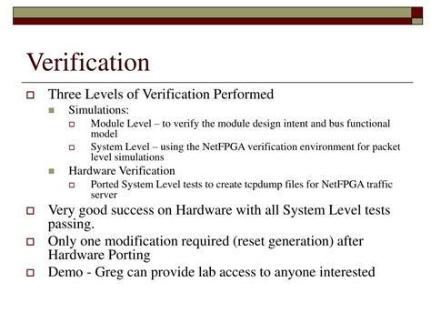 Ppt Netfpga Project 4 Port Layer 23 Switch Powerpoint Presentation