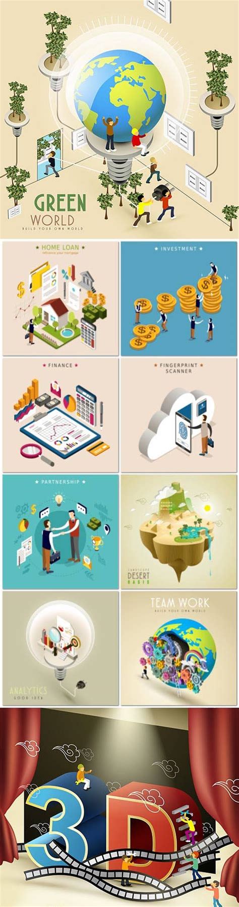 Concept In 3d Isometric Flat Design Vector Template Vol 6 Daz3d And Poses Stuffs Download Free