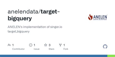 Github Anelendata Target Bigquery Anelen S Implementation Of Singer Io Target Bigquery