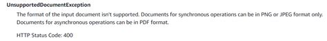 Nodejs Request Has Unsupported Document Format Aws Textract