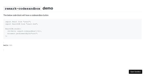 remark code blocks examples codesandbox