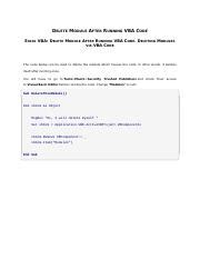 Excel VBA Delete Module After Running Code Deleting Modules Course Hero