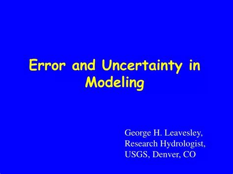 PPT Error And Uncertainty In Modeling PowerPoint Presentation Free Download ID
