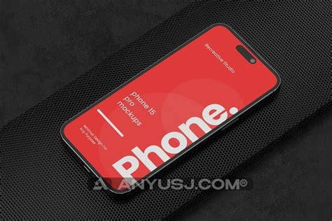 8款极简工业风暗黑iphone 15 Pro Max苹果智能手机ui屏幕app界面设计展示psd样机iphone 15 Pro Max Mockup 安鱼设计资源丨优质平面设计资源共享站