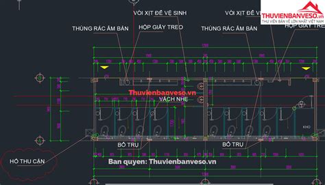 File cad nhà vệ sinh công cộng Kiến trúc kết cấu điện nước
