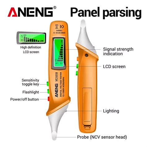 Aneng 4 18 전기 센서 테스터 펜 디지털 지능형 Ac 전압 측정기 1000v 전압계 부저 감지기 전동 공구 측정 및 분석 장비