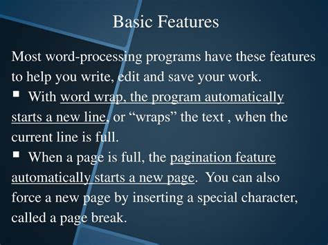 PPT Word Processing Basics PowerPoint Presentation Free Download ID