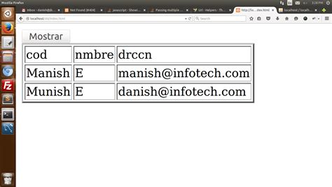 Javascript Showing Mysql Rows Content In Html Table Using Php Stack