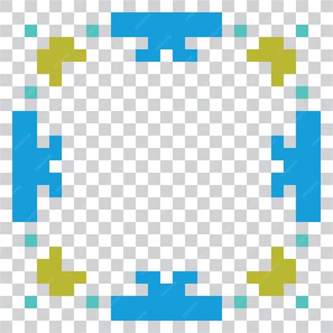 픽셀 아트 프레임 경계 템플릿 디자인 프리미엄 벡터