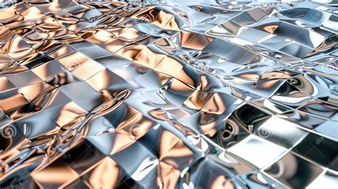 A Visually Captivating Metallic Foil Texture Adorned With Intricate Geometric Patterns And
