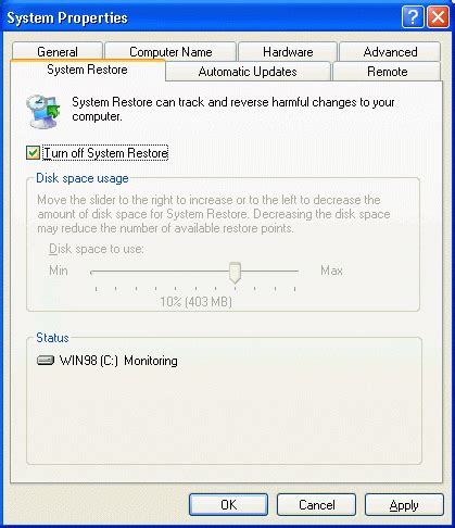 Disabling System Restore Trellix