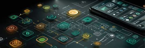 Stylized Digital Wallet Interface On A Smartphone With Floating Crypto