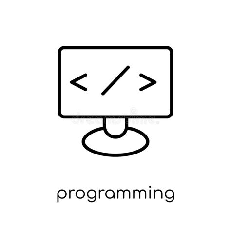 Programming Icon Trendy Modern Flat Linear Vector Programming I Stock