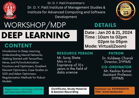 Institute For Advanced Computing And Software Development Iacsd On Linkedin Deeplearning