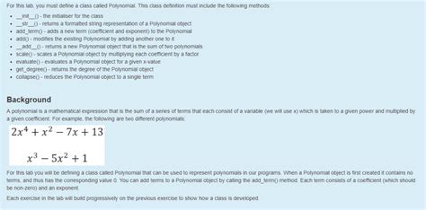 solved for this lab you must define a class called