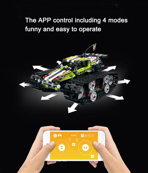mould king diy smart rc robot car programmable block building bluetooth