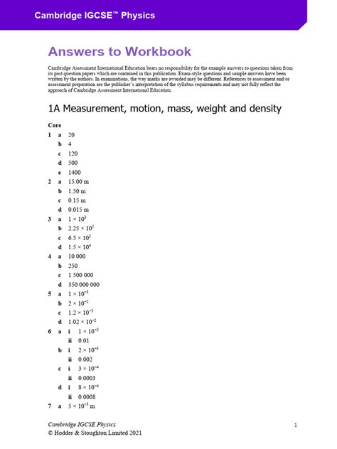 Cambridge Igcse Physics Workbook 3rd Edition Answers Pdf