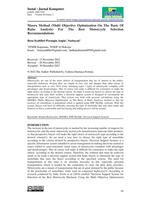 Pdf Moora Method Multi Objective Optimization On The Basic Of Ratio Analysis For The Best